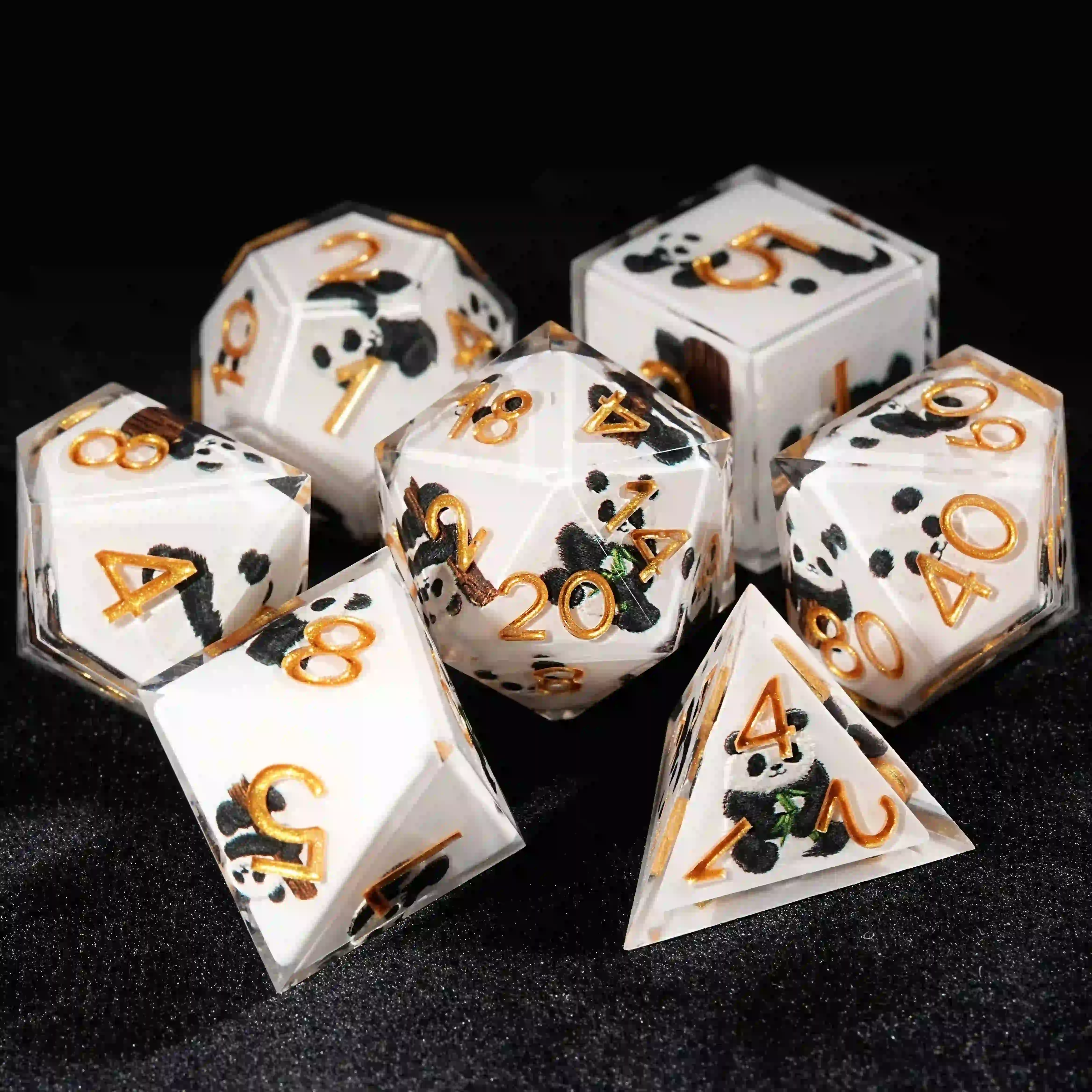Agile power of white resin dnd Dice set |Bear Dice