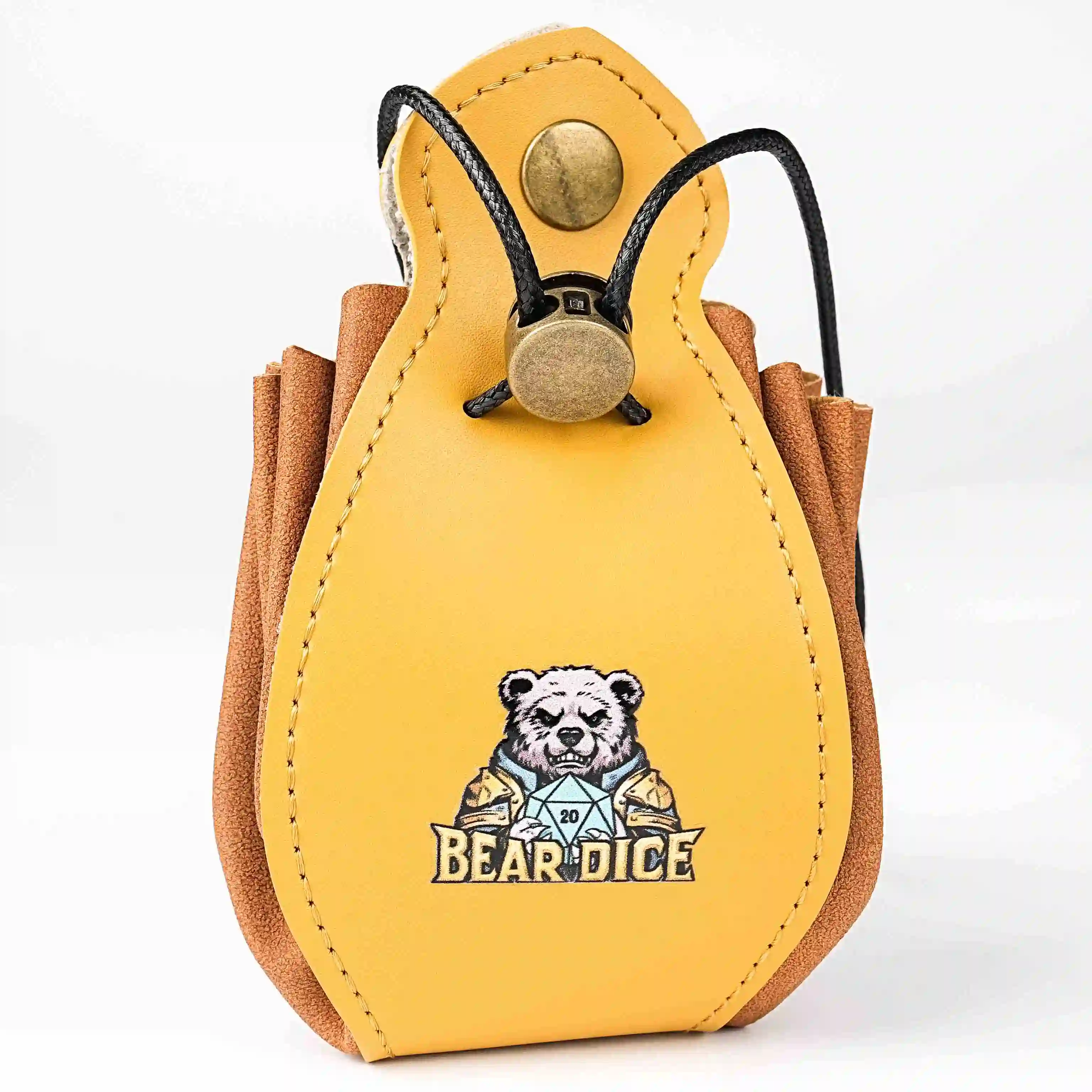 DND Leather Drawstring Dice Bag: Personalized Logo|Bear Dice