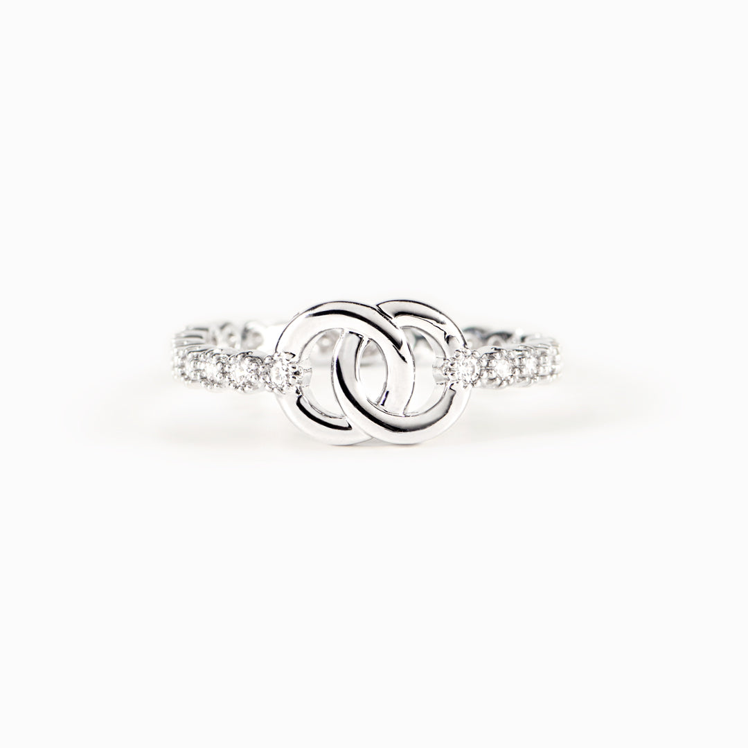 Mother And Daughter Forever Linked Pave Interlocking Ring Loveandtogether