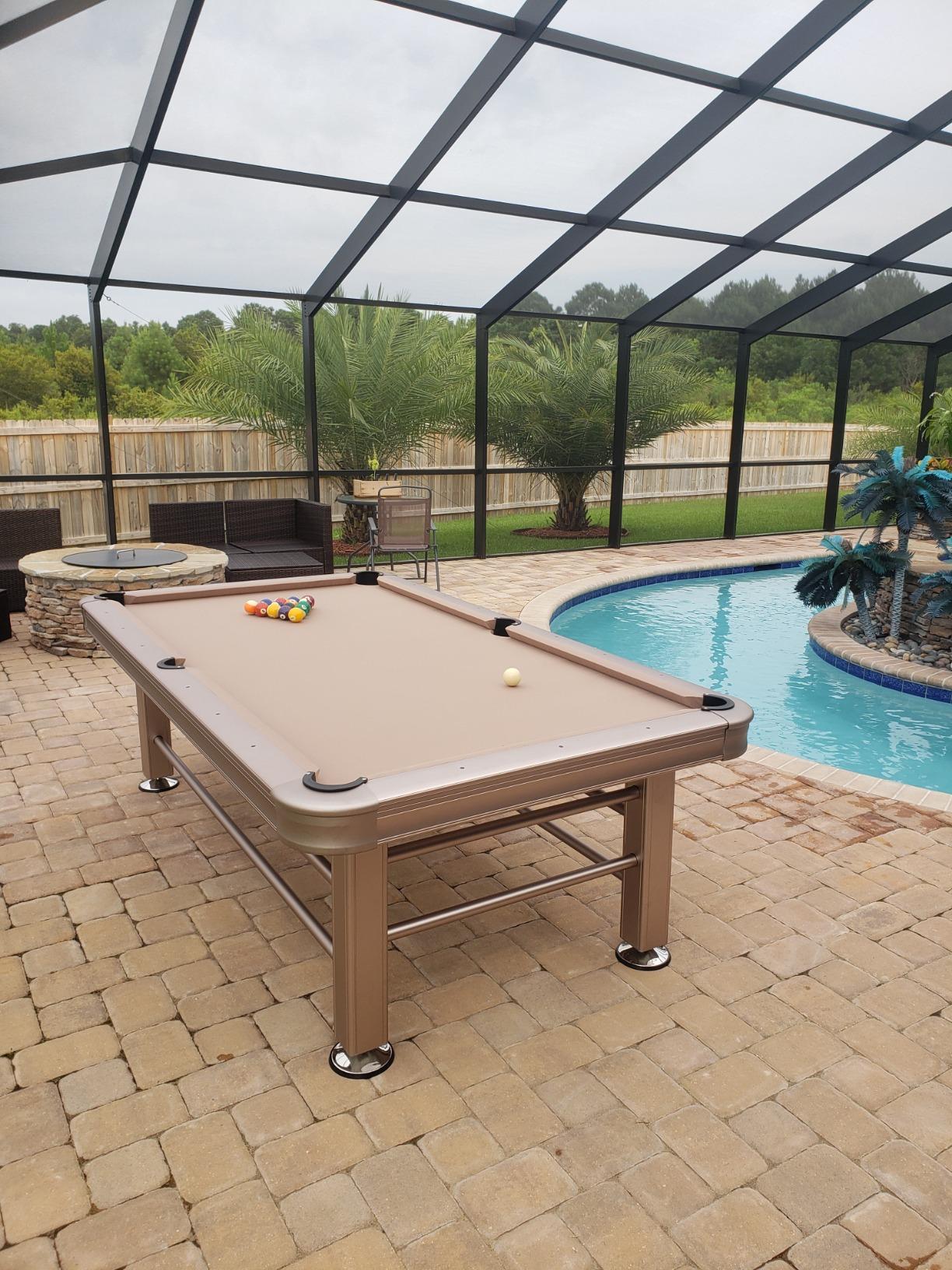 【Sports&Outdoors】8' Outdoor Pool Table