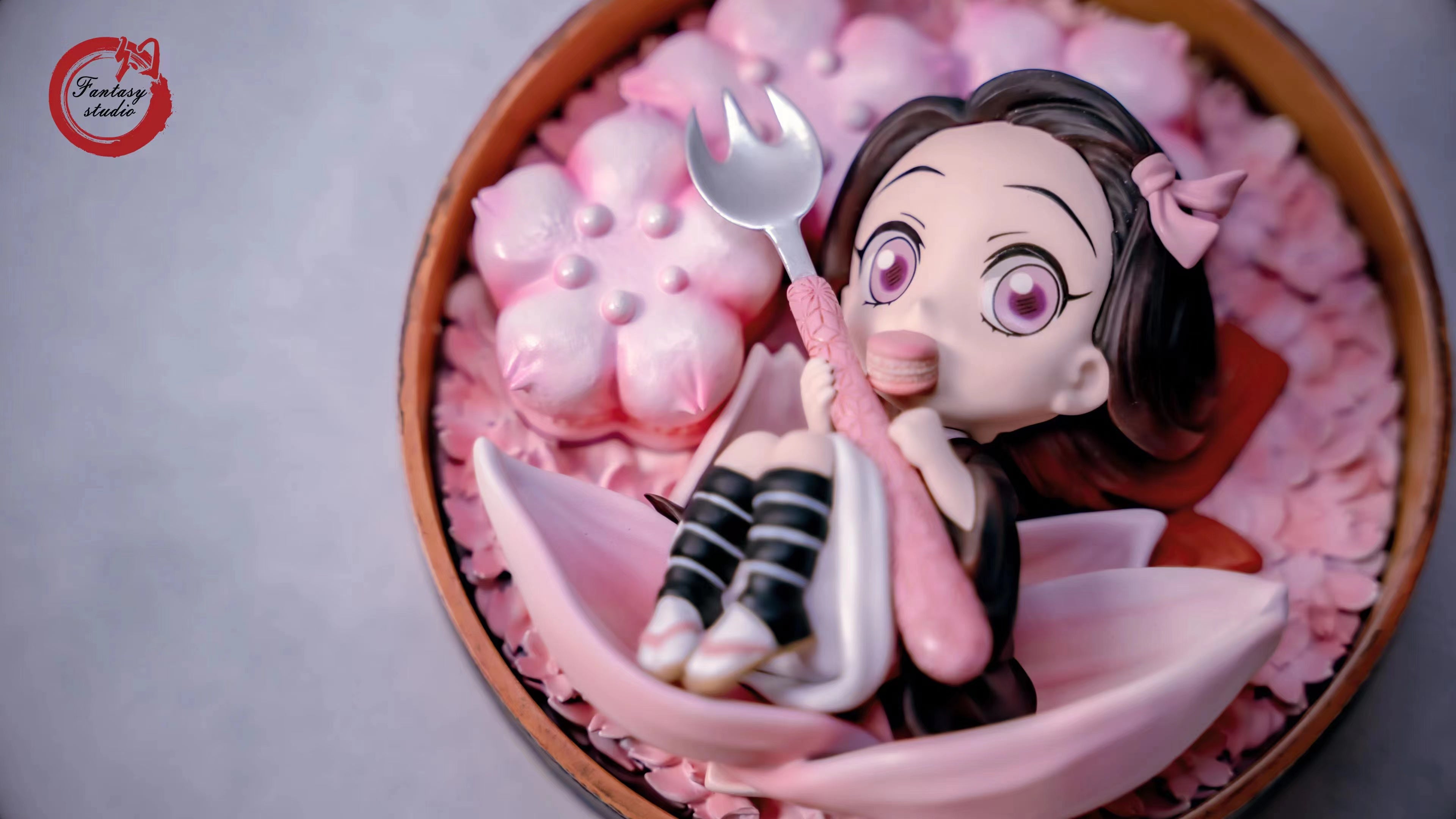 【In stock】Nezuko Kamado Eatinh Macaron on the Sakura-Demon Slayer ...