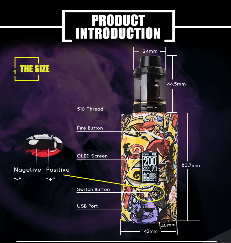 Original Vapor Storm Puma Hawk Vape Mod Kit with Storm230 200W VV VW TC ...