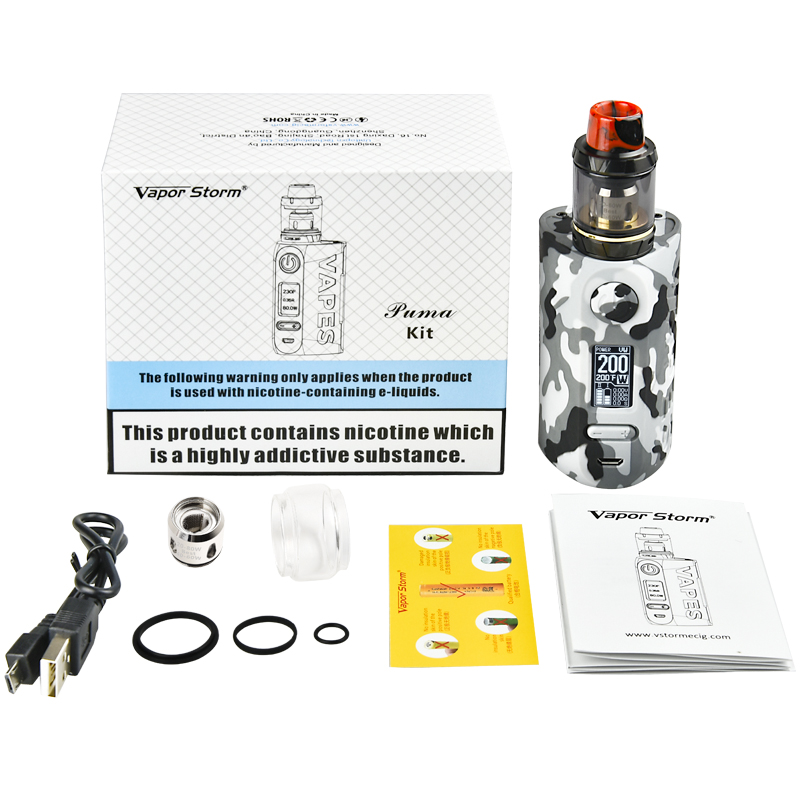 Original Vapor Storm Puma Hawk Vape Mod Kit with Storm230 200W VV VW TC ...