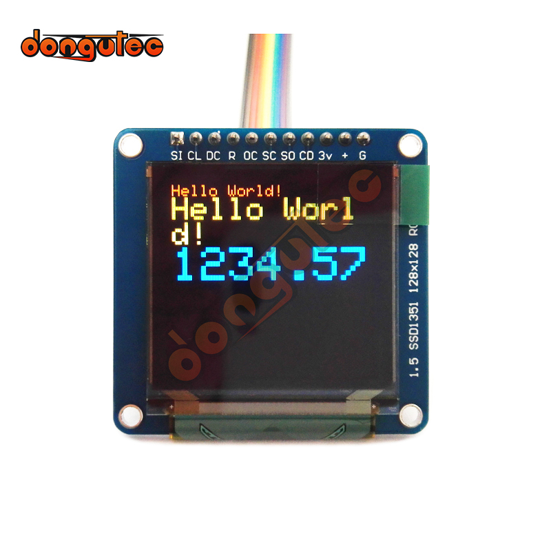 1.5 OLED SSD1351 Breakout Board - 16-bit Color 1.5" w/microSD holder ...