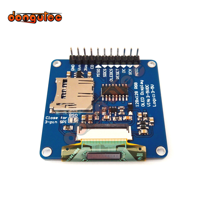 1.5 OLED SSD1351 Breakout Board - 16-bit Color 1.5" w/microSD holder ...