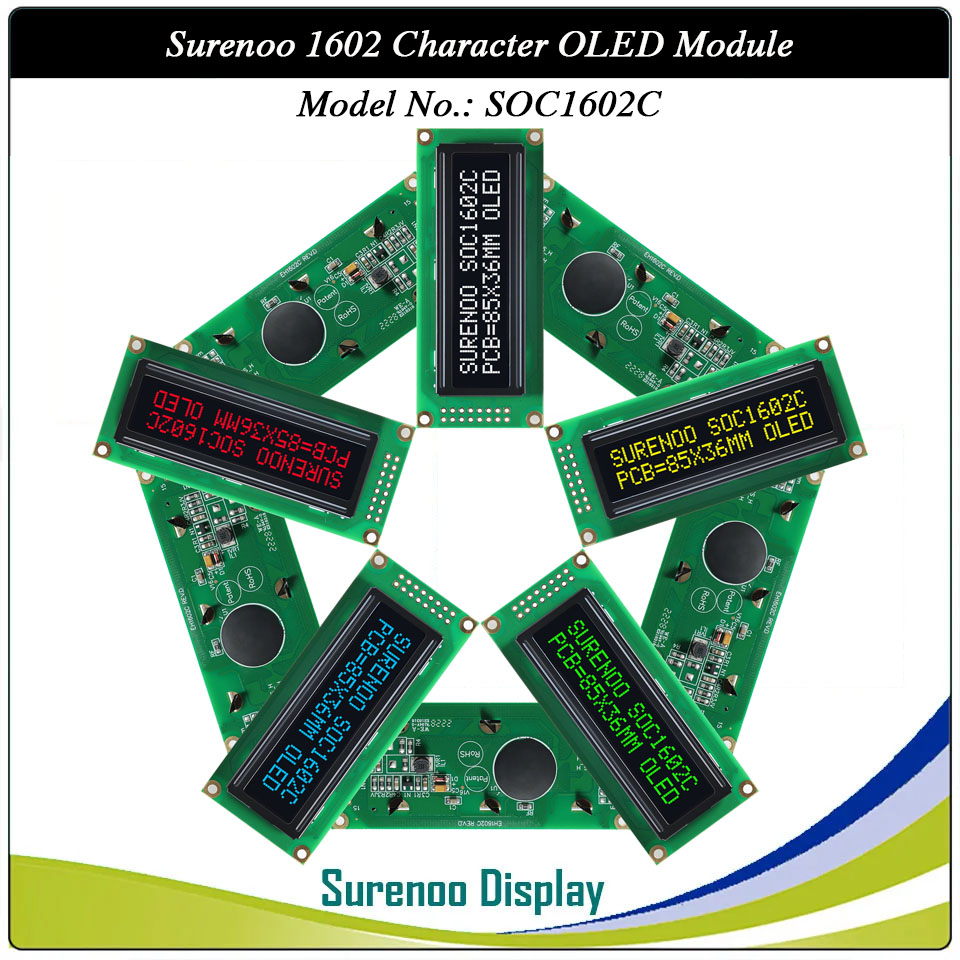 Surenoo 1602 Character OLED Module Display Panel Screen